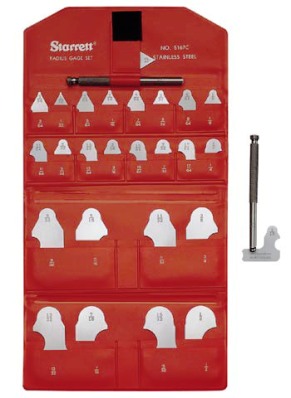 S167CHZ Starrett Radius Gage Set, 1/64*-17/64* by 64ths & 9/32*-1/2* by ...