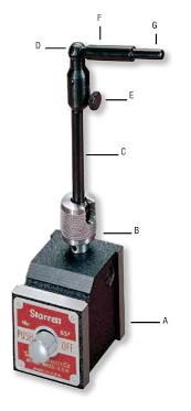 657A Starrett Magnetic Base Indicator Holder with swivel post assembly ...