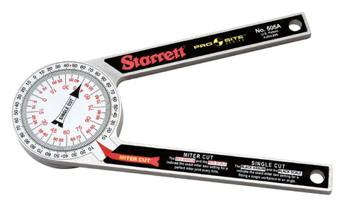 505P-7 Starrett 7* Plastic Protractor for Miter Cuts: Manson Tool & Supply