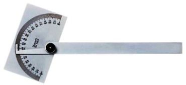 C183 Starrett Steel Protractor 6* (0-180deg) with Rectangular Head ...